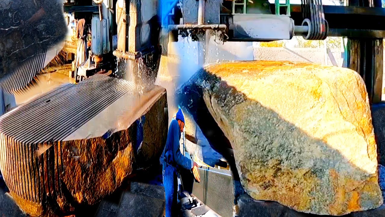 Amazing Process of Making Granite tiles in a Local Factory || How to ...