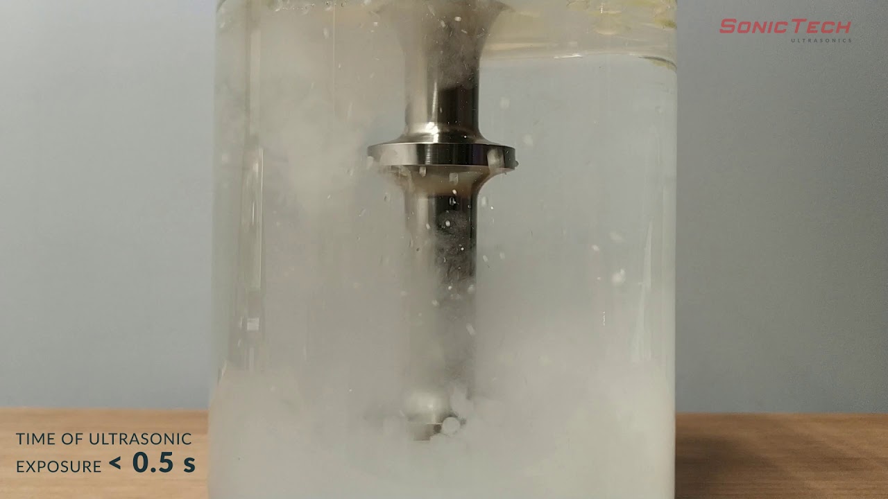 Example of ultrasonic emulsification (oil and water) - YouTube