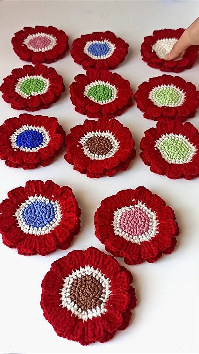 Crochet flower memory game tutorial 👆 #crochet - YouTube