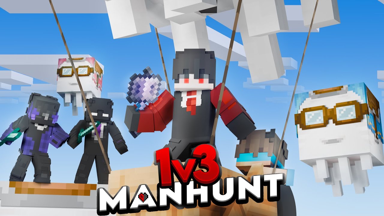 Minecraft Manhunt Speedrunner vs 3 Hunters FINALE - YouTube