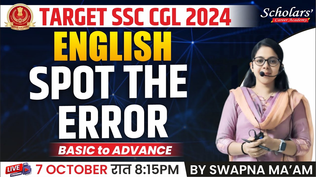 Spot the Error | Complete Chapter | Previous Year Question | Grammar ...