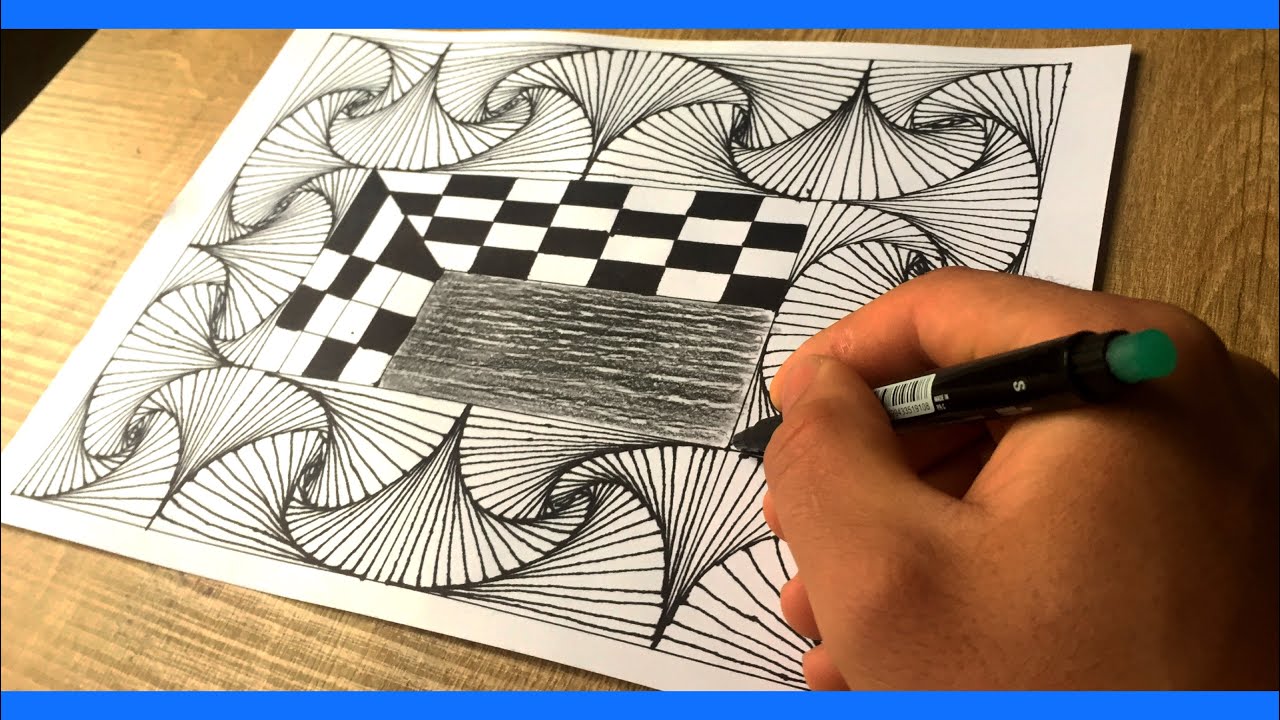 3D Desen çizimi 3D pattern drawing .Easy drawıng.. - YouTube