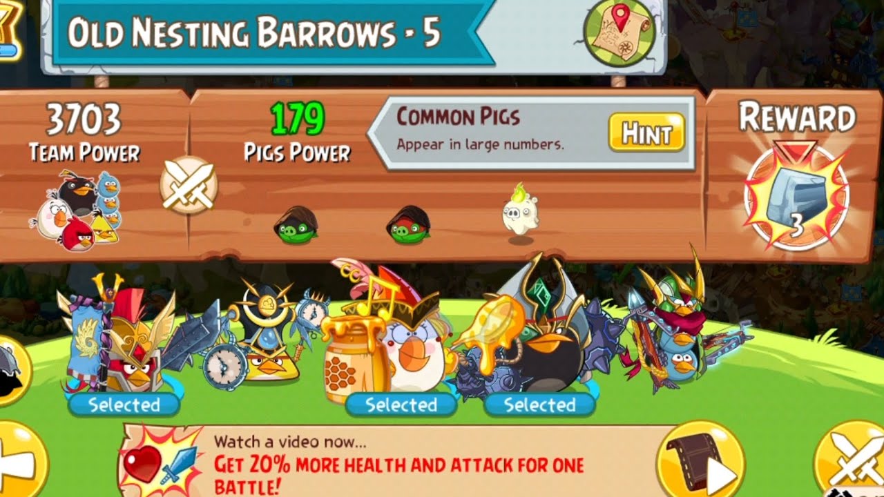 Level 100 Old Nesting Barrows 5 - In Angry Birds Epic - YouTube