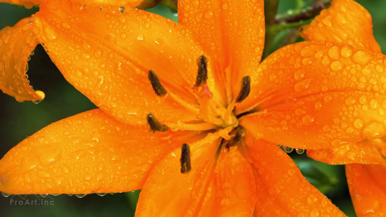 Real HDR 4K (Ultra HD) Beautiful Flowers with Nature Sounds Orange Lily ...