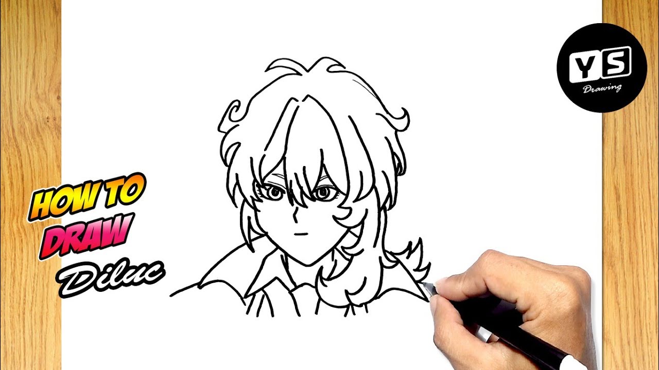 How to draw Diluc From Genshin Impact - YouTube
