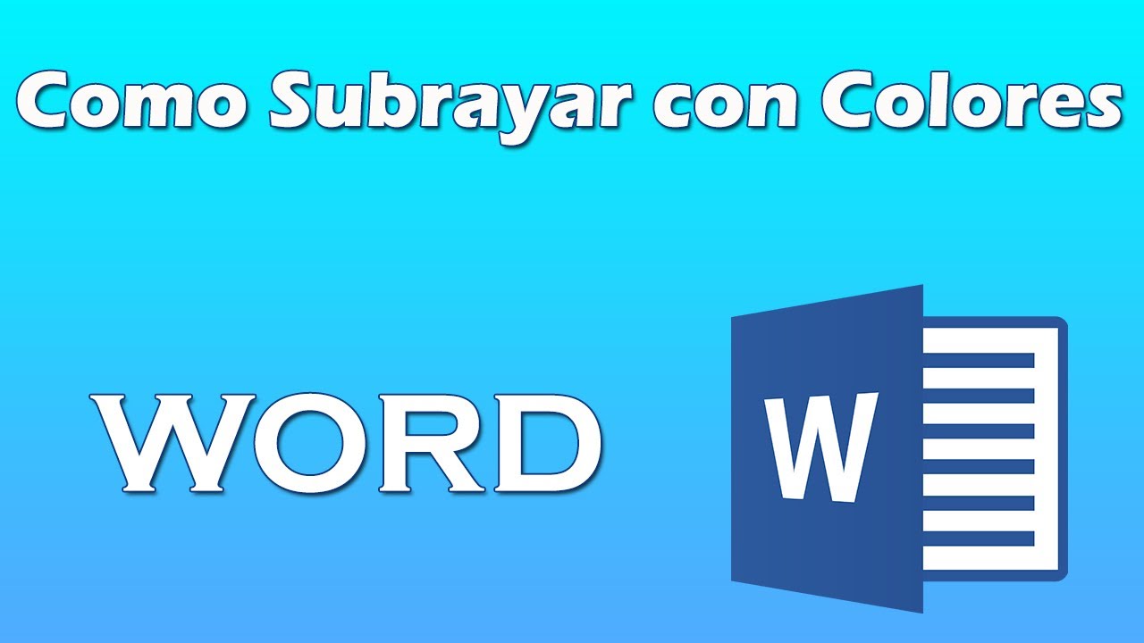 Como subrayar en word con colores pastel - YouTube