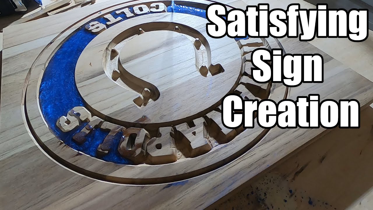 Super Satisfying Decorative Sign Carving and Epoxy Fill | Indianapolis ...