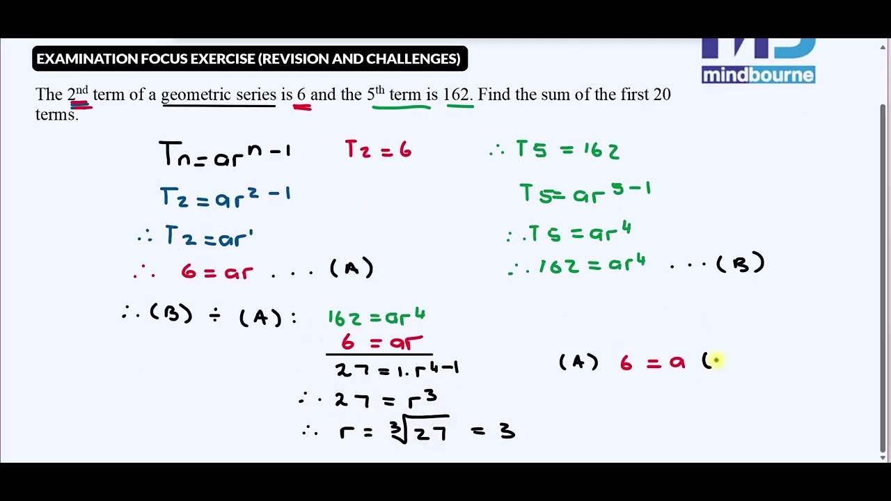 MINDBOURNE GRADE 12 SEQUENCES AND SERIES - YouTube