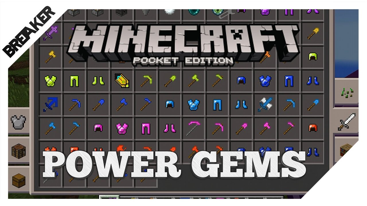 POWER GEMS MOD! - Minecraft PE 1.0 - Pocket Edition - YouTube