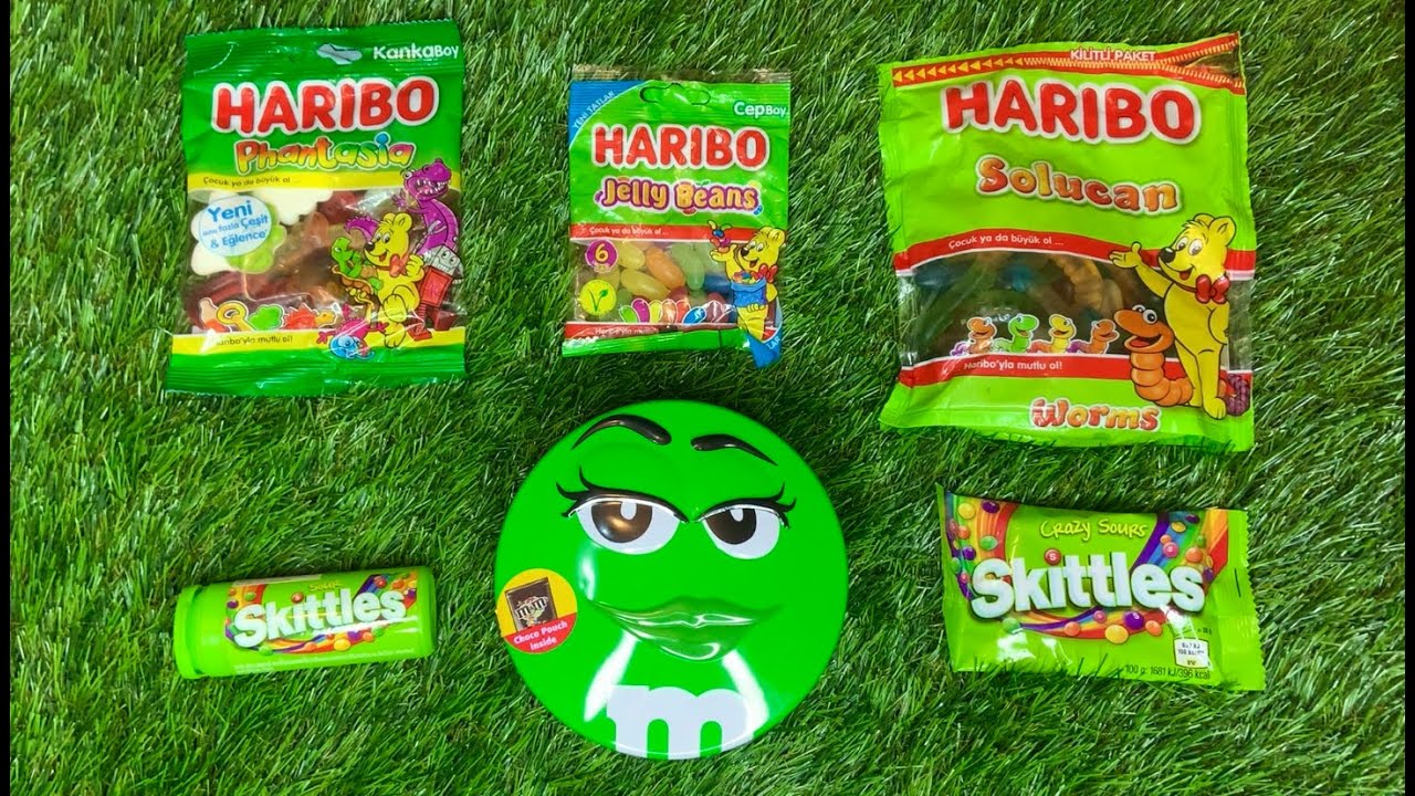 M&M's and Haribo Green Set Unboxing! - YouTube