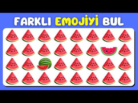 Farklı Olanı BUL! 🍓🍉 Meyveler Özel | Emojilerden Farklı Olanı Bulmaca | Zor Bilmece Oyunu