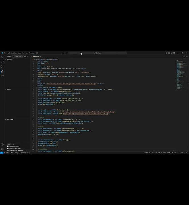 Earth and Space | HTML CSS JAVASCRIPT - YouTube