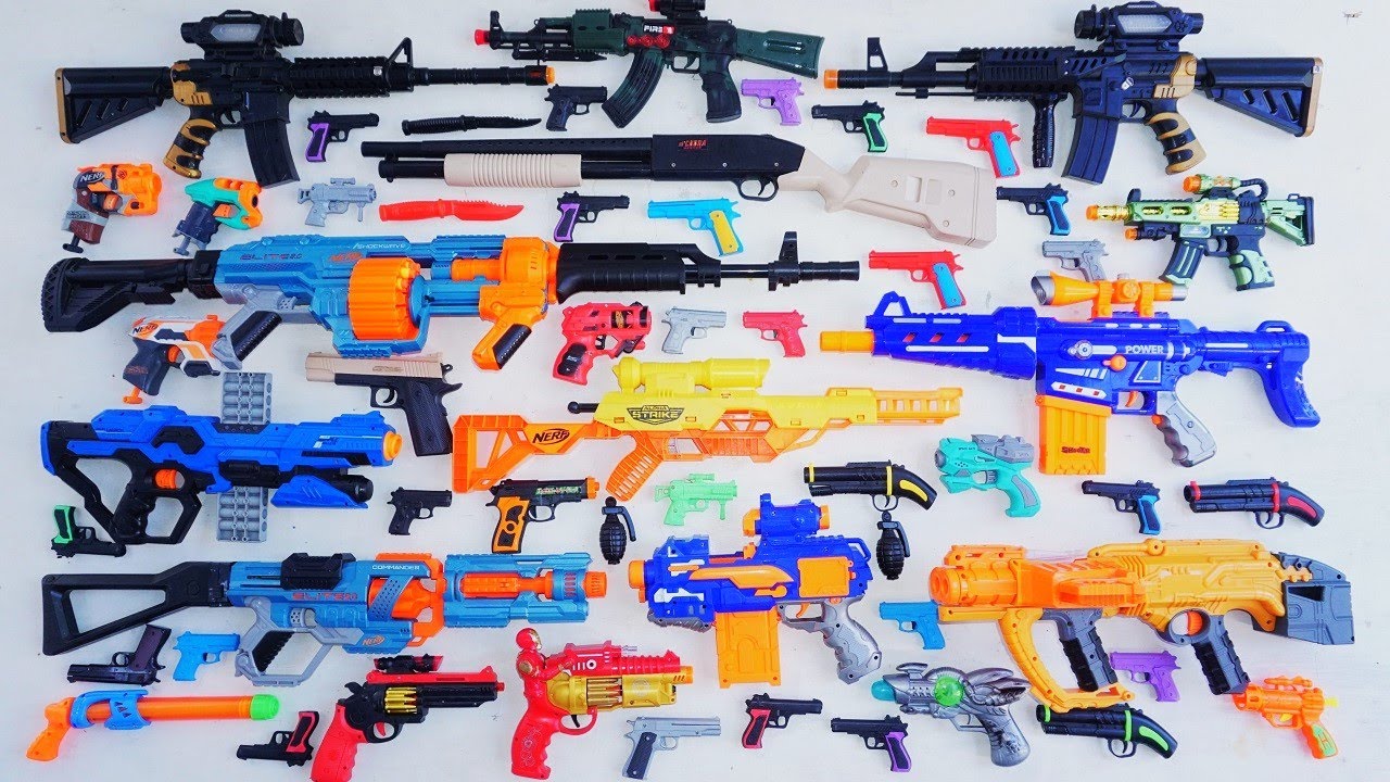 Mengumpulkan Sniper Rifles 3 AK47 GUN NERF SNIPER NERF DOOMLAND M16 ...