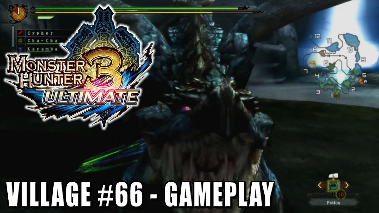 Monster Hunter 3U | Wii U | Village #66 (Gameplay) - Azure Rathalos e ...