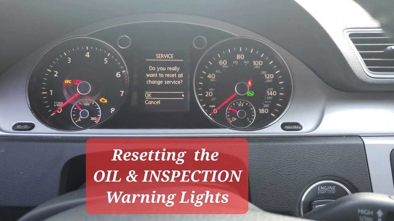 Volkswagen CC & Passat Oil Light & Inspection Light Reset | EASY STEPS ...