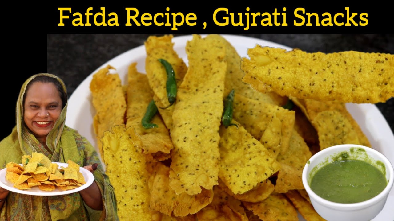 Fafda Recipe | Gujrati Snacks | Crispy Gujrati Fafda | Jalebi Fafda ...