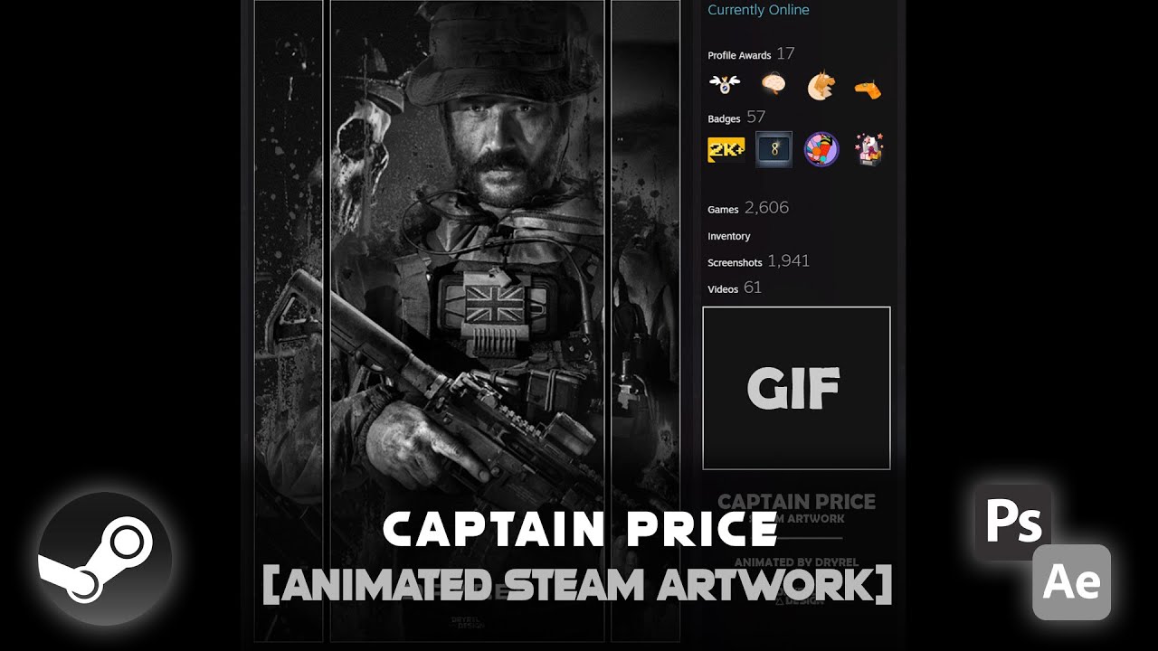 Captain Price | Animated Steam Artwork Speed Art [DryreL] - YouTube