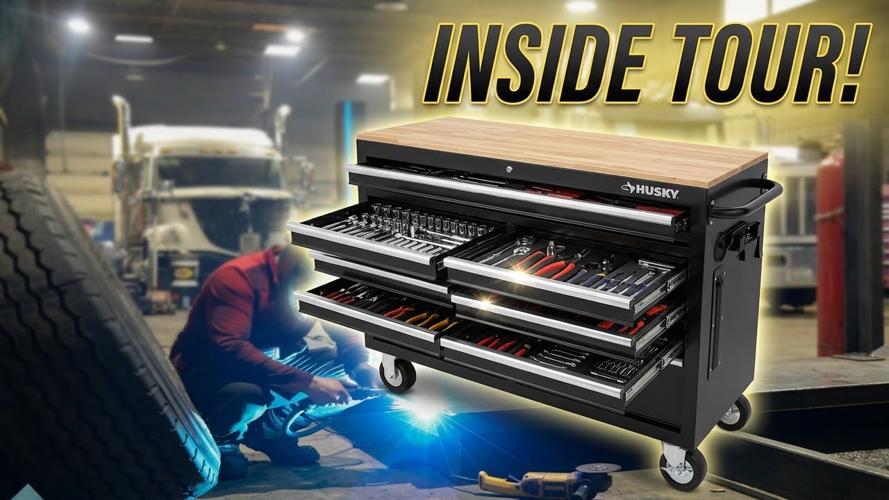 Husky 46 Inch Mobile WorkBench Toolbox Tour! #charlestechlife # ...