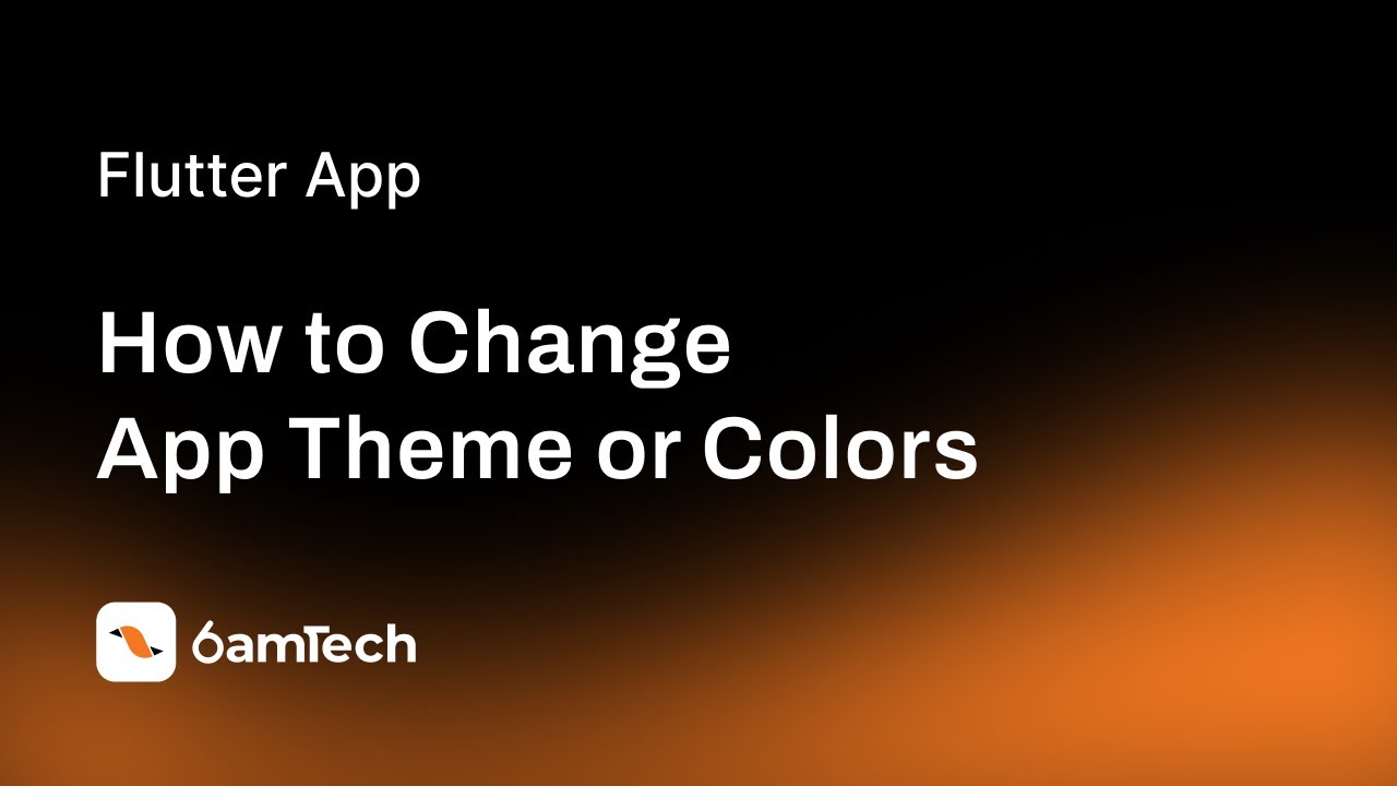 How to Change App Theme or Colors for Flutter Project - YouTube