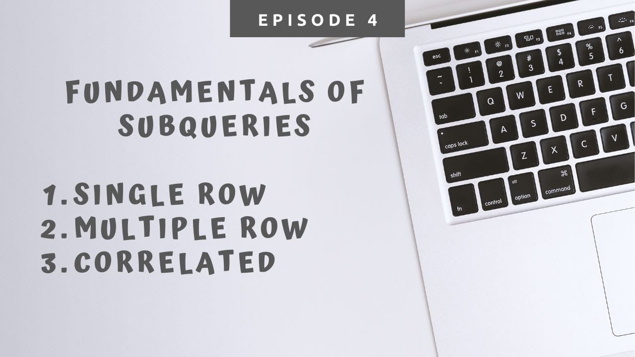 Sql~fundamentals Of Subqueries Single Row Multiple Row Correlated Youtube