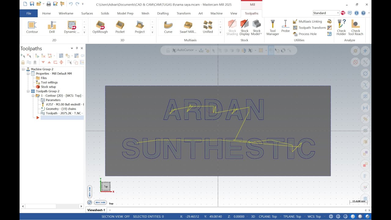 TUTORIAL MENGGUNAKAN MASTERCAM UNTUK CNC MILLING - YouTube