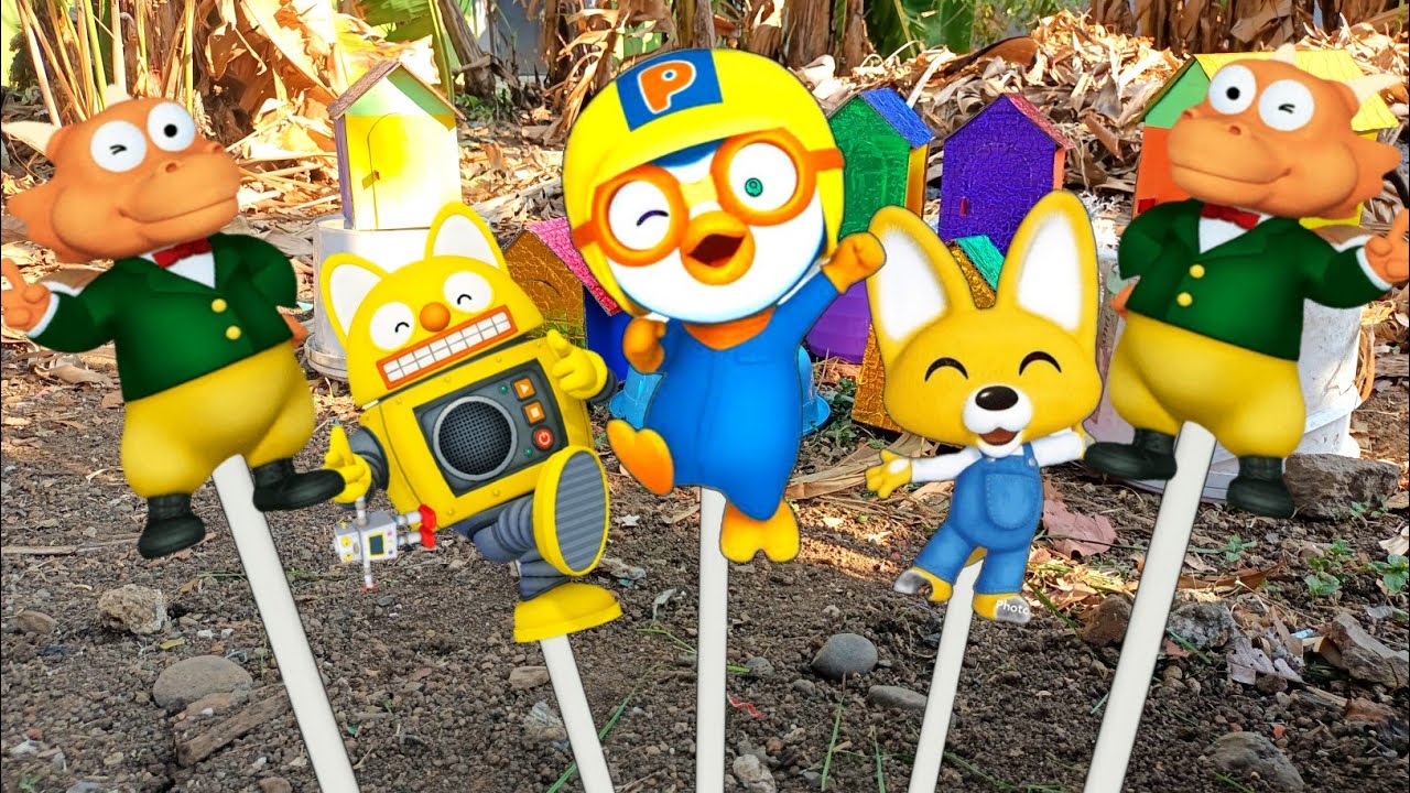 mencari pororo, teman teman pororo, krong,petty,rody,edy,pobby,harry ...