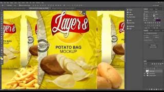 Potato chips/french fries bag mockup