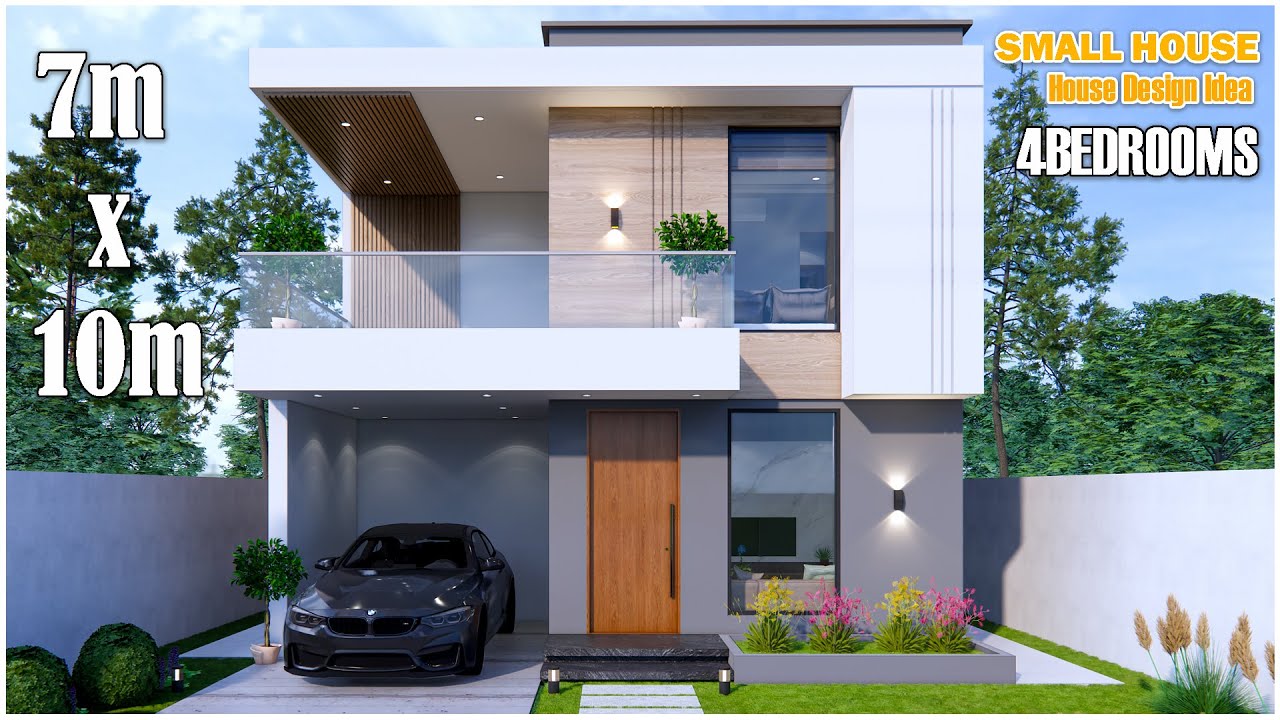 2Storey Small House Design | 7m x 10m with 4Bedrooms - YouTube