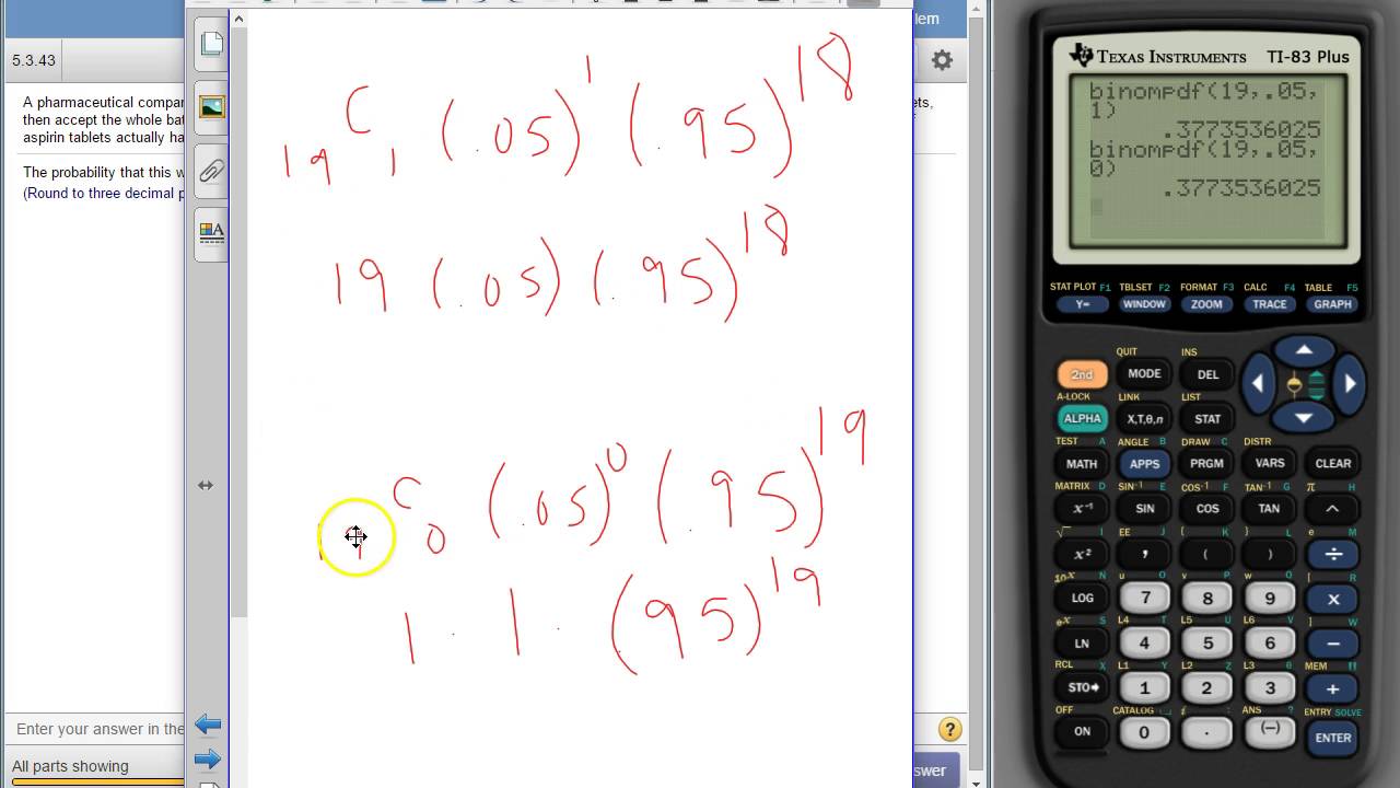 Binomial Probibilities on the TI83/84 Calculator - YouTube