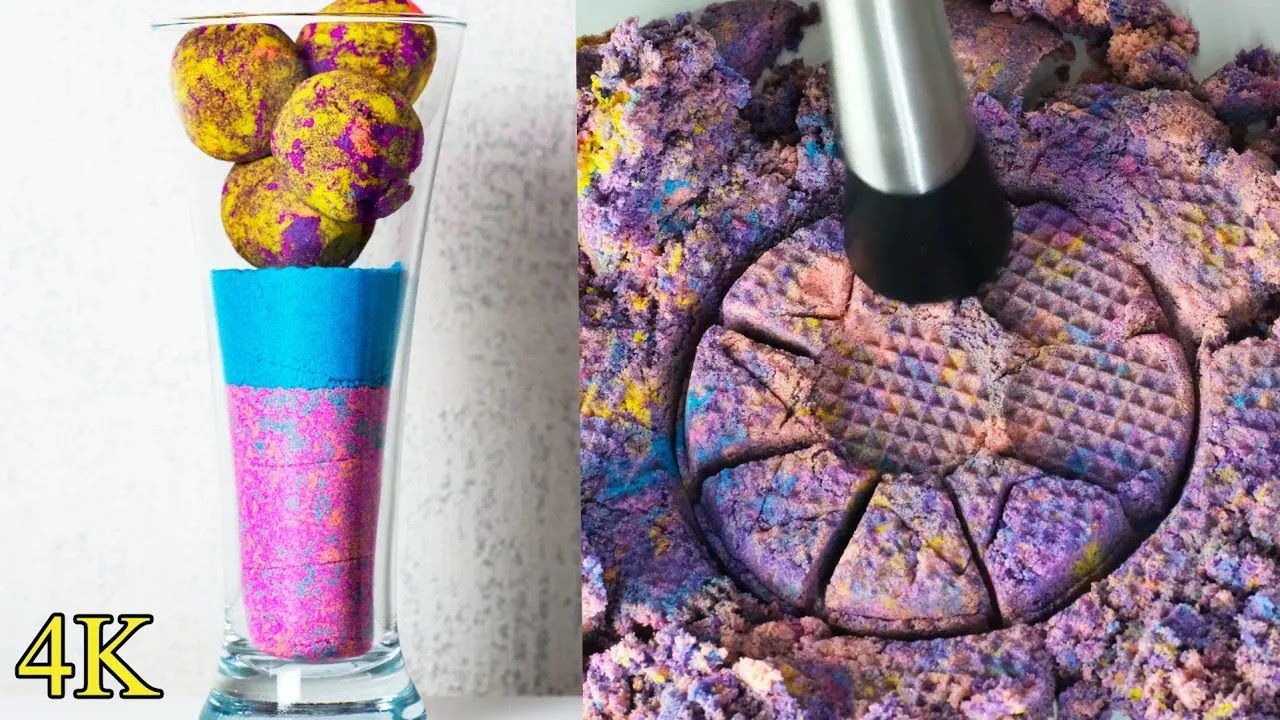 Super Satisfying and Colorful Kinetic Sand Compilation! | ASMR #24 ...