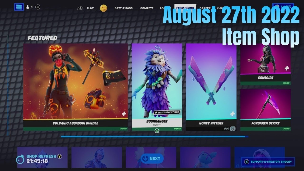 Fortnite Item Shop August 27th 2022 | Tectonic Komplex - YouTube