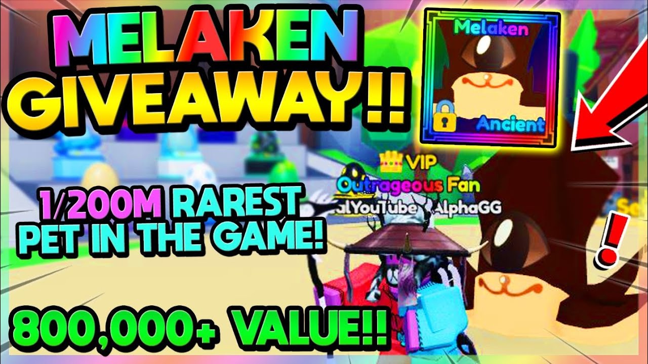 🦑MELAKEN GIVEAWAY!!🎁 MOST RARE PET IN THE GAME!! - Mining Simulator 2 ...