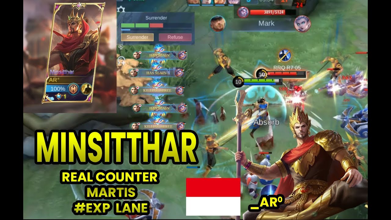 Minsitthar Counter Martis EXP Lane | MLBB - YouTube