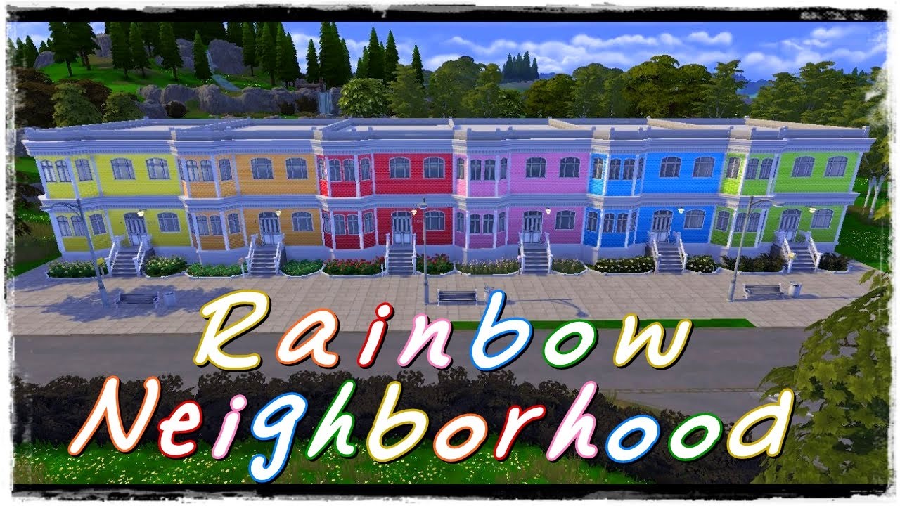 | SIMS 4 | 🌈Rainbow neighborhood🌈 | Speed build - YouTube
