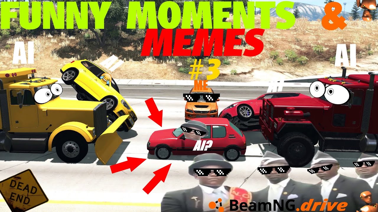 FUNNY MOMENTS & MEMES #3 - BeamNG Drive | Crashi letsplay - YouTube