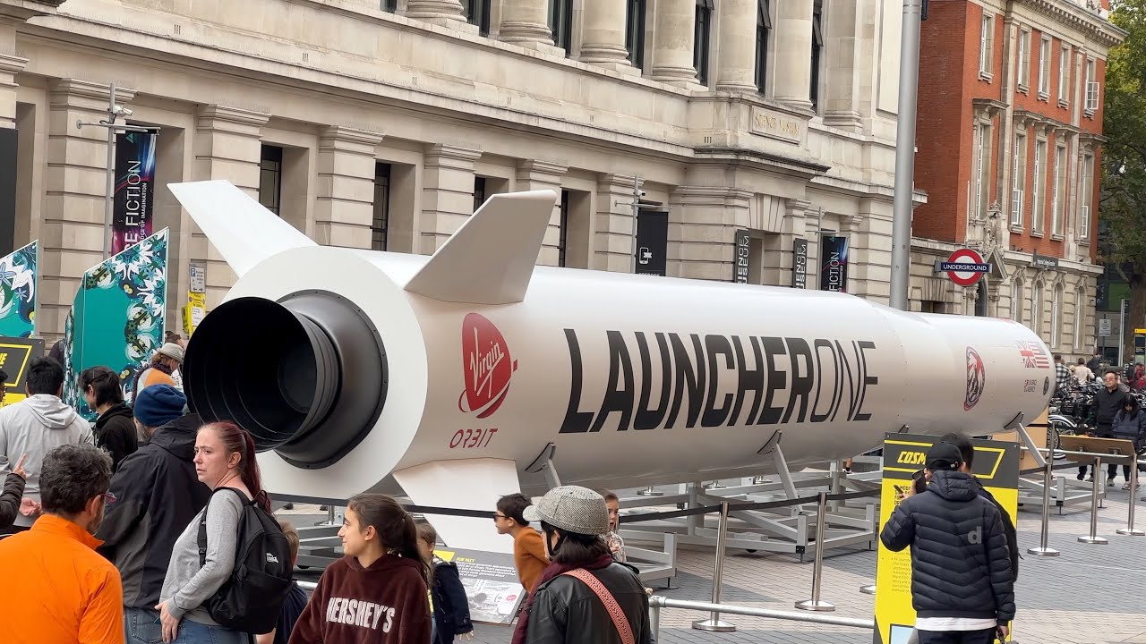 Life-size replica rocket lands in London - YouTube