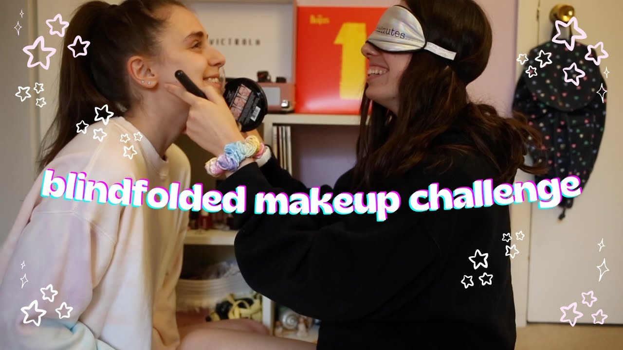 BLINDFOLDED MAKEUP CHALLENGE + trying Takis for the first time? - YouTube