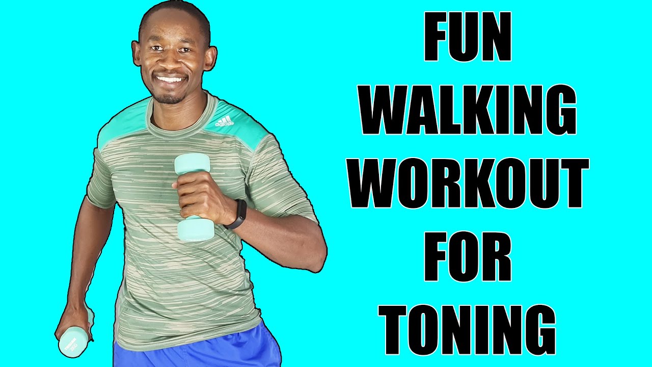 20 Minute Fun Walking Workout with Weights for Full Body Toning - YouTube