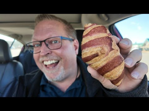 Dunkin' Raspberry Striped Croissant Review - YouTube
