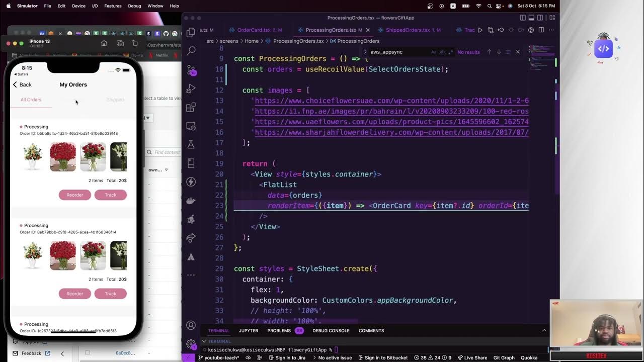AWS Cloud View Gift Orders Status | React Native tutorial | Reactjs | ios - YouTube