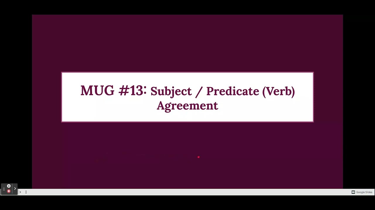 MUG #13: Subject/Verb Agreement [22-23] - YouTube