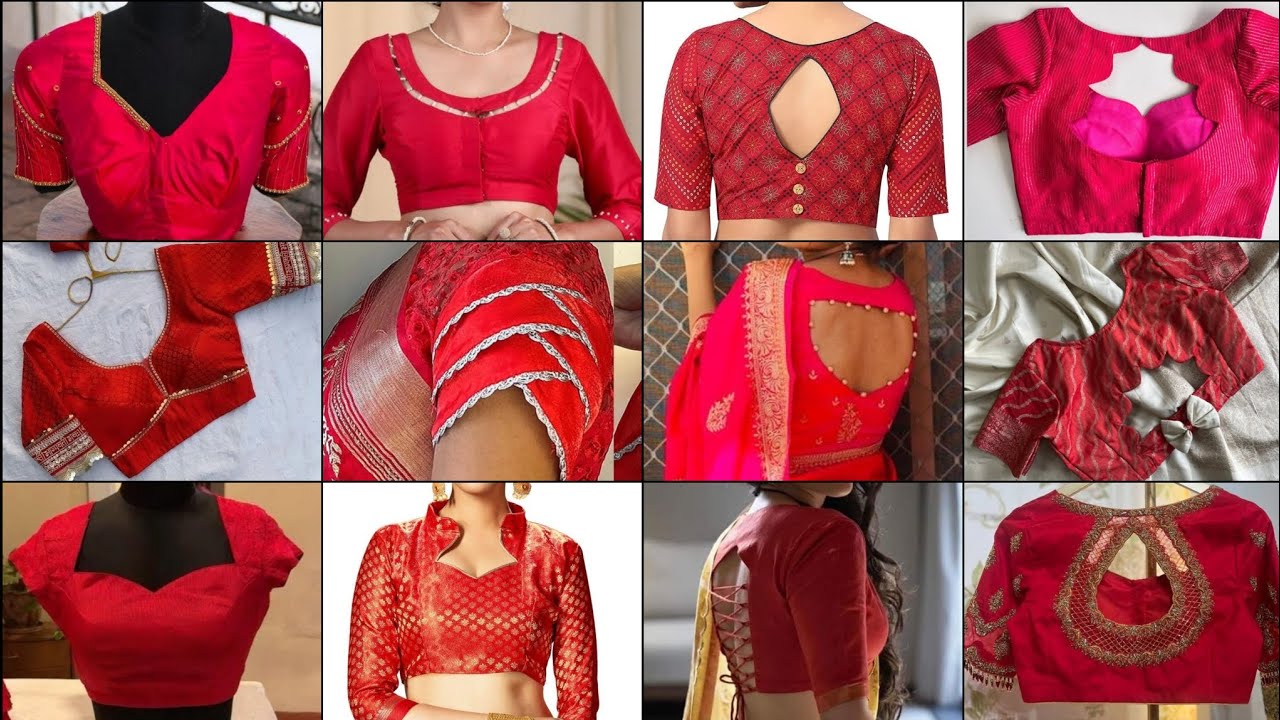 Latest Red Colour Blouse Design/Red Blouse Designs New Model/Red Blouse ...