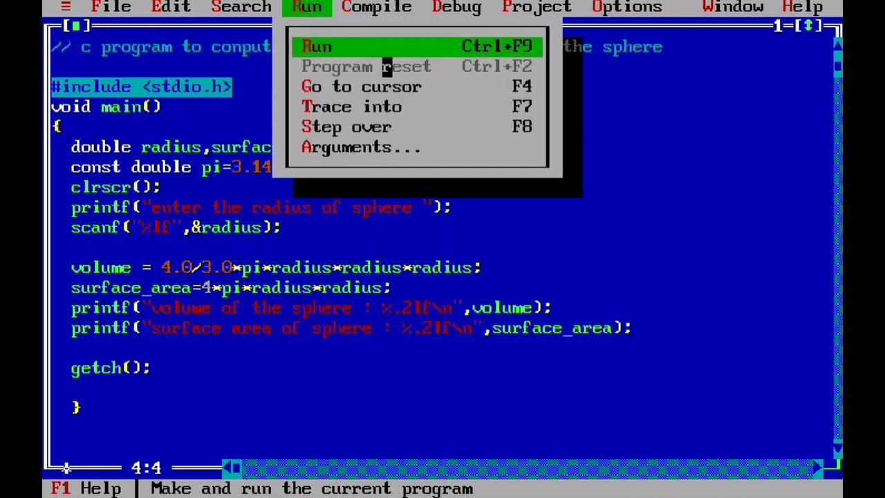 C PROGRAM TO COMPUTE VOLUME AND SURFACE AREA OF SPHERE #shorts #starkengineering - YouTube