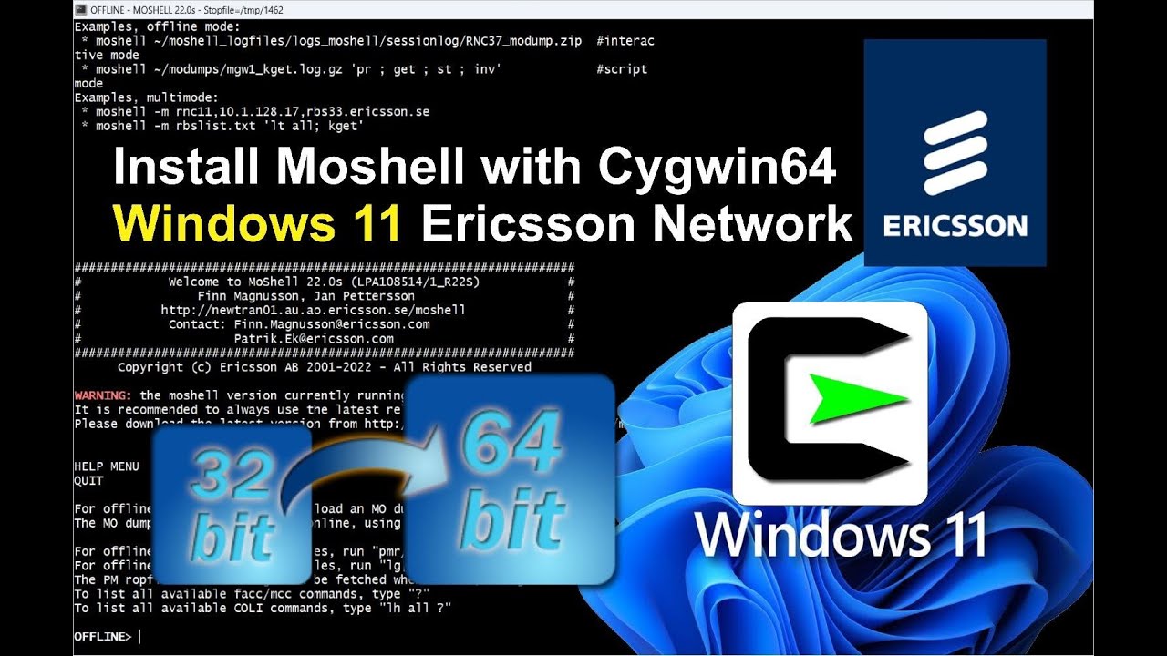 How to install Moshell with Cygwin64 on Windows 11 #ericsson Network - YouTube