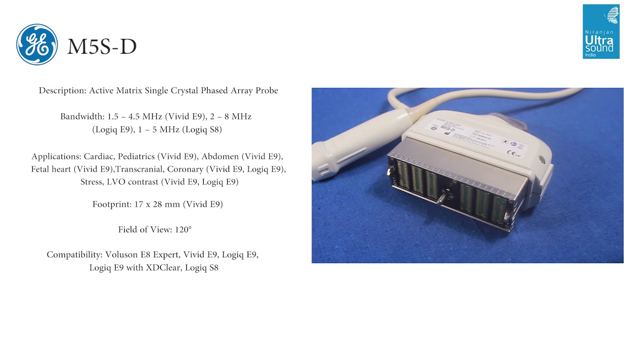 GE M5S-D Cardiac Sector Probe @ ULTRASOUNDINDIA - YouTube