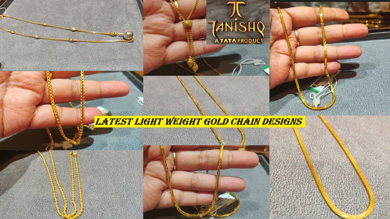 Light Weight Gold Chain Designs from Tanishq || Unique Chain ...