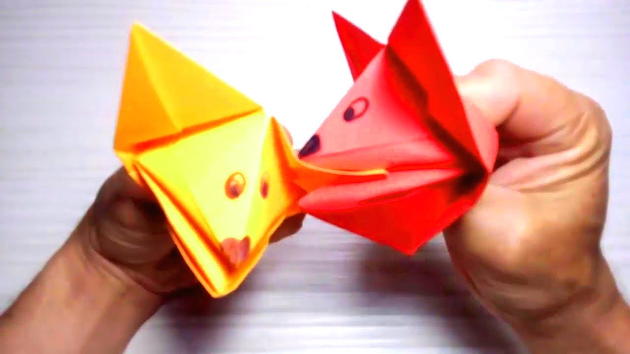 🦊 The Snapper Fox. Moving origami - How to make a snapper fox out of ...