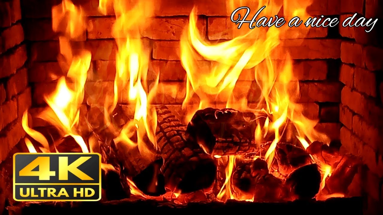 🔥 Cozy Warm Fireplace 4K, Burning Fireplace with Crackling Fire Sounds ...