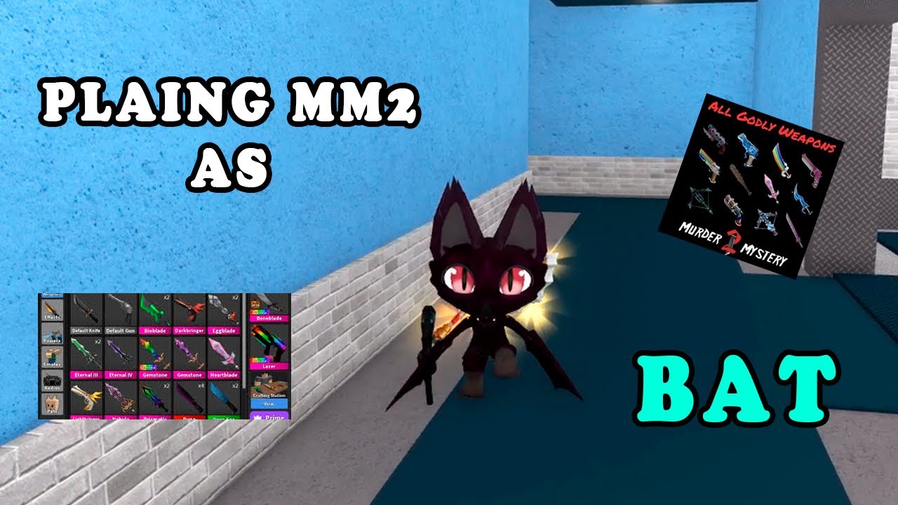 PLAYING MM2 AS BAT + GAMEPLAY - YouTube