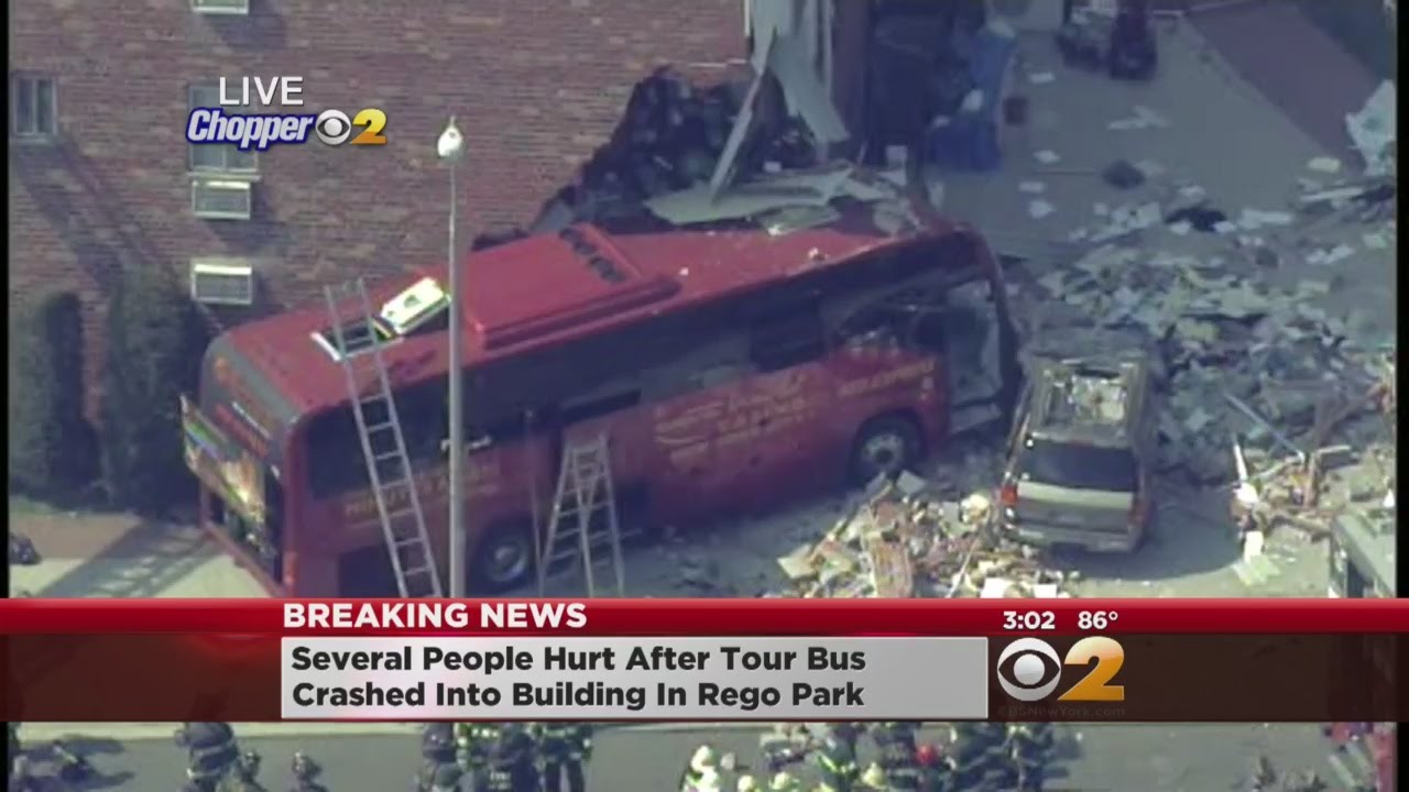 Bus Crashes Into Building - YouTube